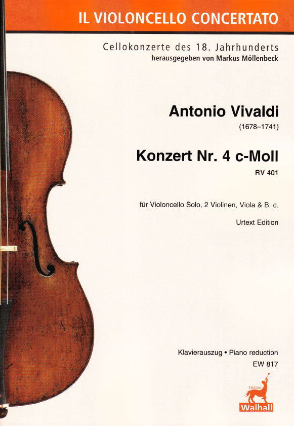 Vivaldi, Concerto in C Minor RV 401 for Cello and Piano (Walhall) – Simply for Strings