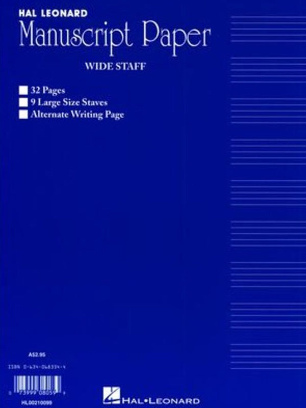Manuscript Paper Wide Staff (32 Pages) – Simply for Strings