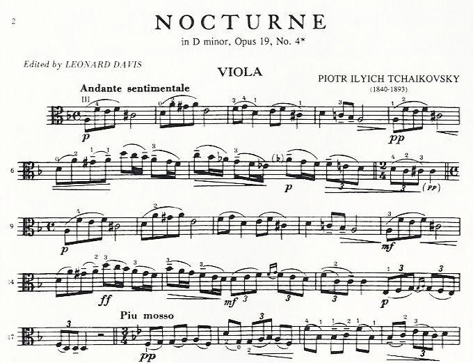Tchaikovsky, Nocturne Op. 19 No. 4 for Viola and Piano (IMC) – Simply ...