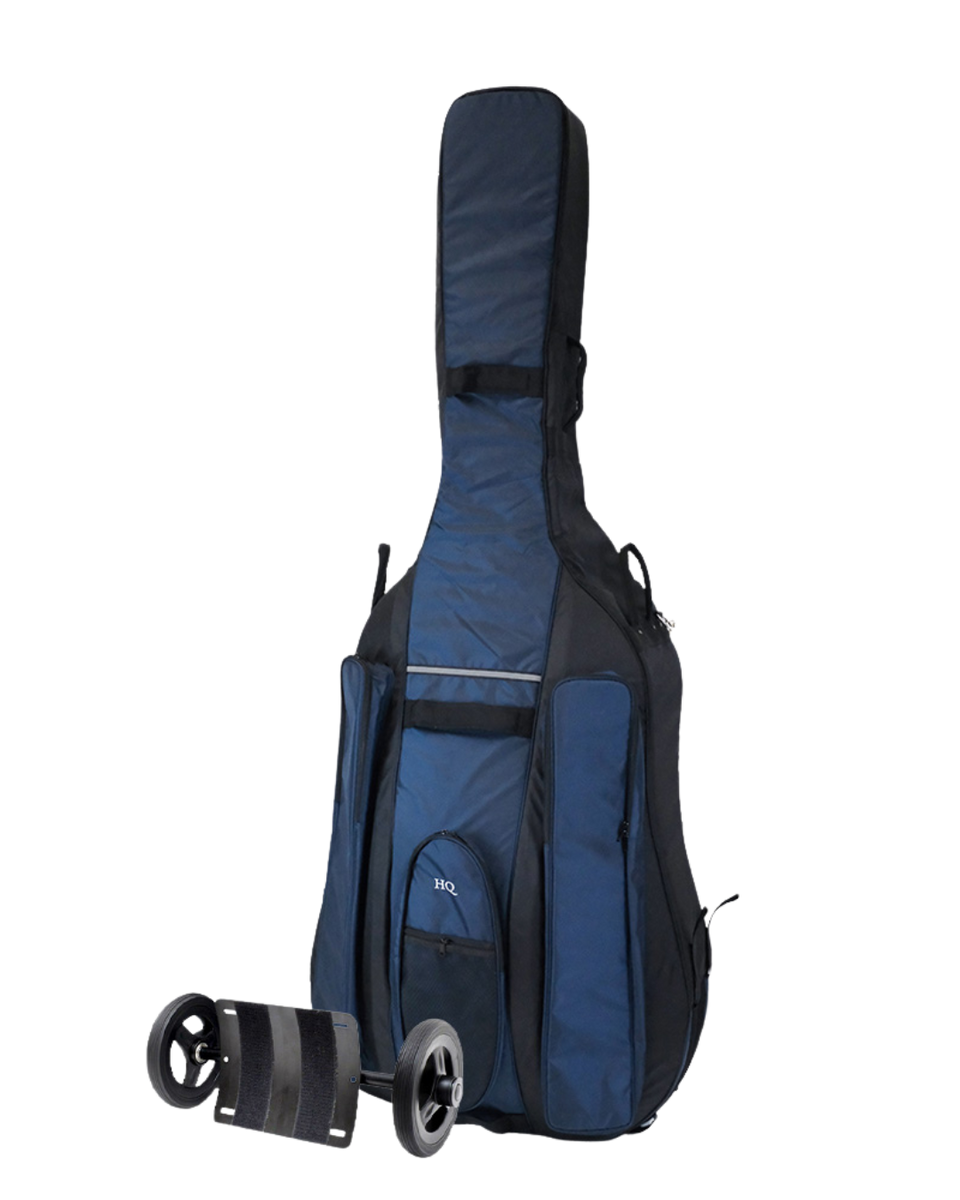 HQ Ultra-Pro Double Bass Bag with Wheel System 3/4 Blue – Simply for ...