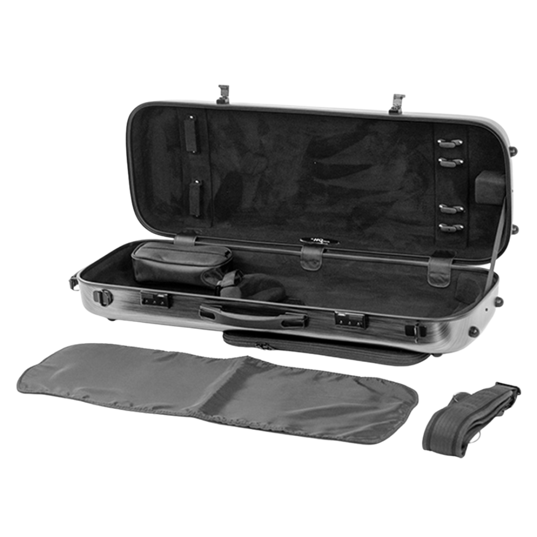 HQ Polycarbon Viola Case Oblong - Brushed Matte Silver and Black ...
