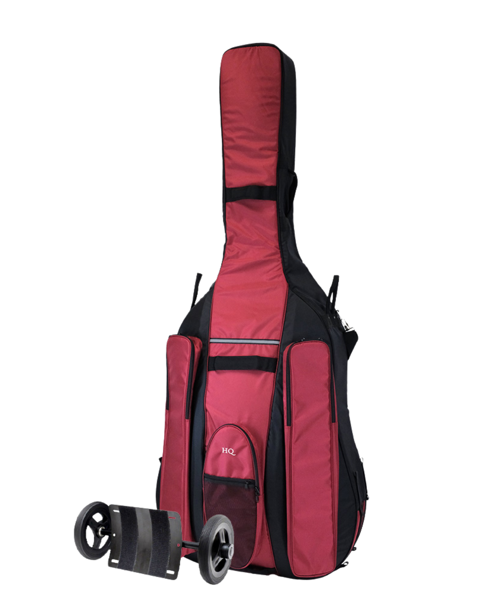 HQ Ultra-Pro Double Bass Bag with Wheel System 3/4 Red – Simply for Strings