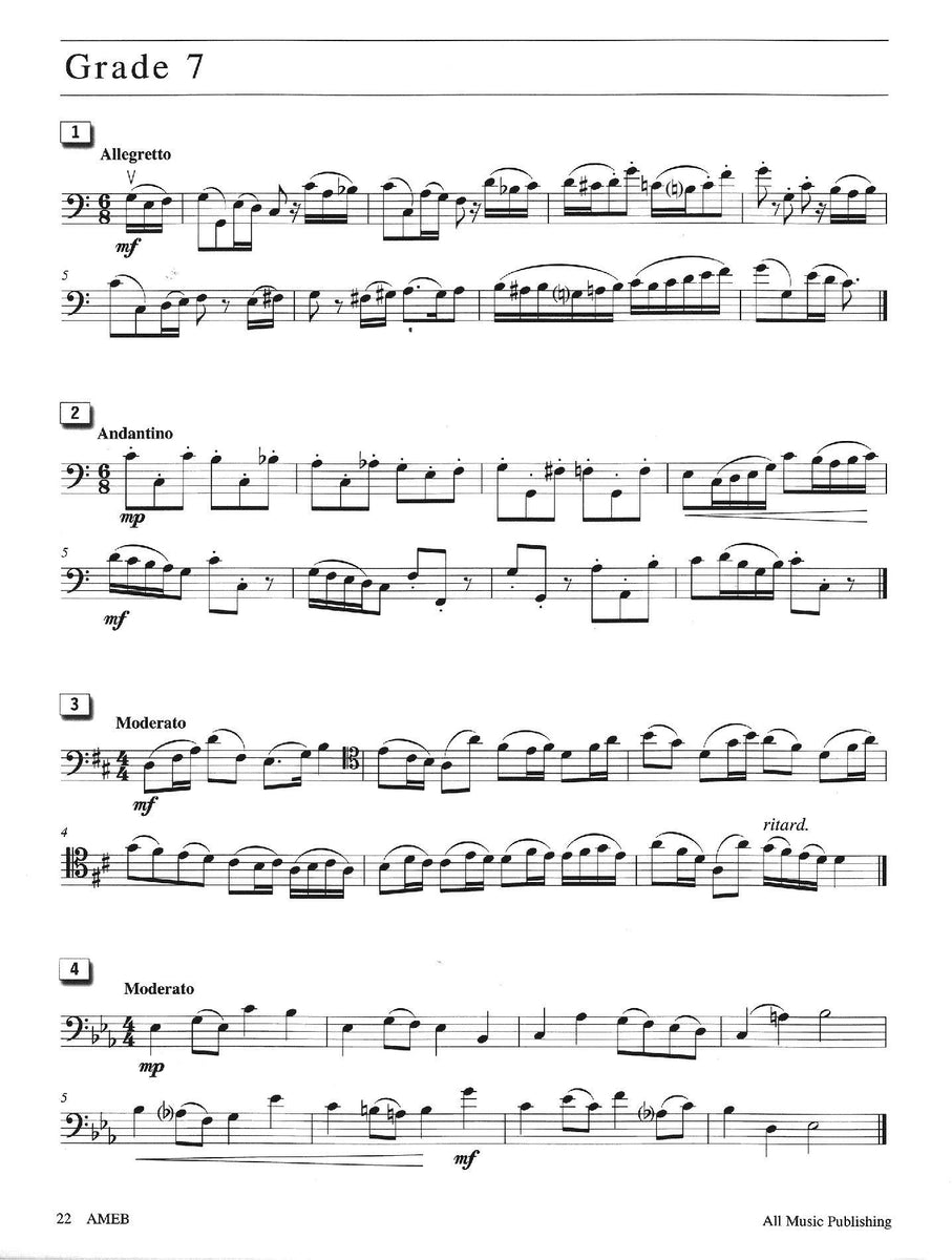 AMEB Cello Series 2 Sight Reading 2009 – Simply for Strings
