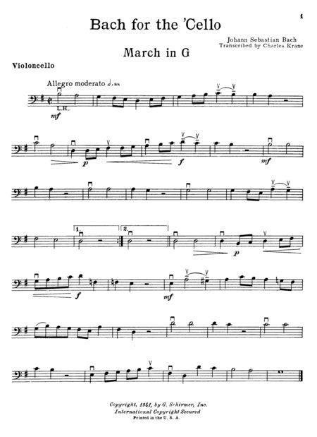 Bach for the Cello, 10 Pieces in First Position for Cello and Piano (S ...