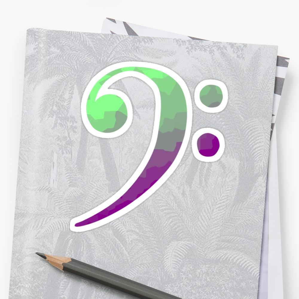 Sticker - Pastel Bass Clef (76mm x 89mm) – Simply for Strings