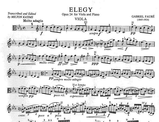 Faure, Elegy Op 24 trans Katims Viola and piano – Simply for Strings