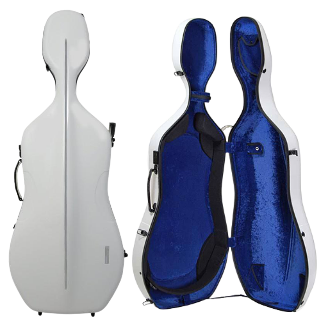 GEWA Air 3.9 Cello Case White Gloss with Blue Interior – Simply for Strings