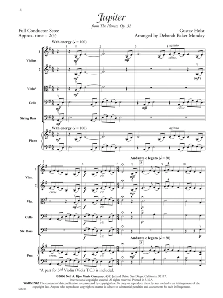 Jupiter from The Planets (Gustav Holst arr. Deborah Baker Monday) for ...