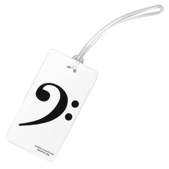 Luggage Tag - White with Black Bass Clef – Simply for Strings