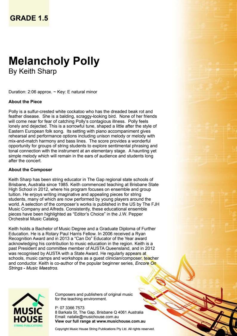 Melancholy Polly (Keith Sharp) for String Orchestra – Simply for Strings