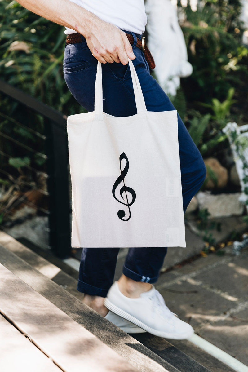 Music Tote Bag - Treble Clef (Calico) – Simply for Strings