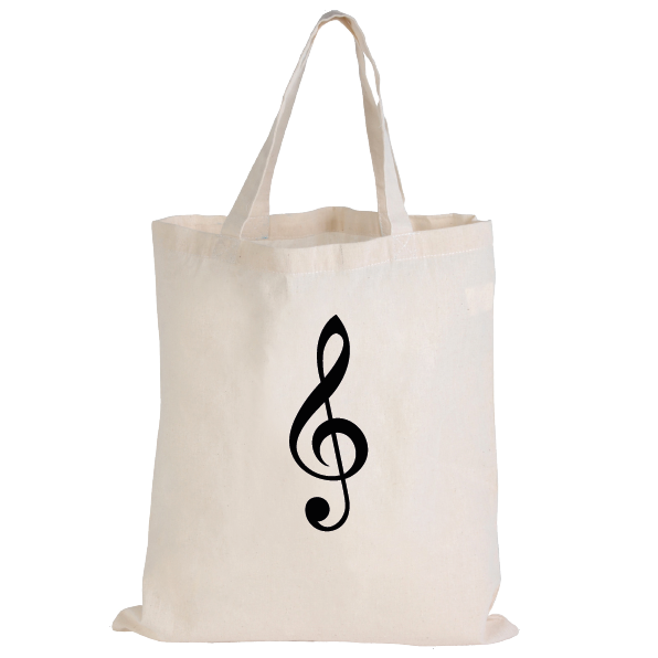 Music Tote Bag - Treble Clef (Calico) – Simply for Strings